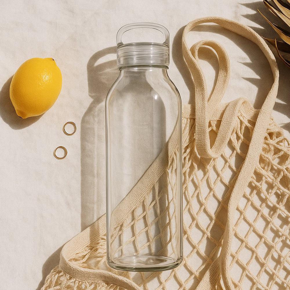 Zen Glass Bottle 500ml | Minimal Glass Water Bottle