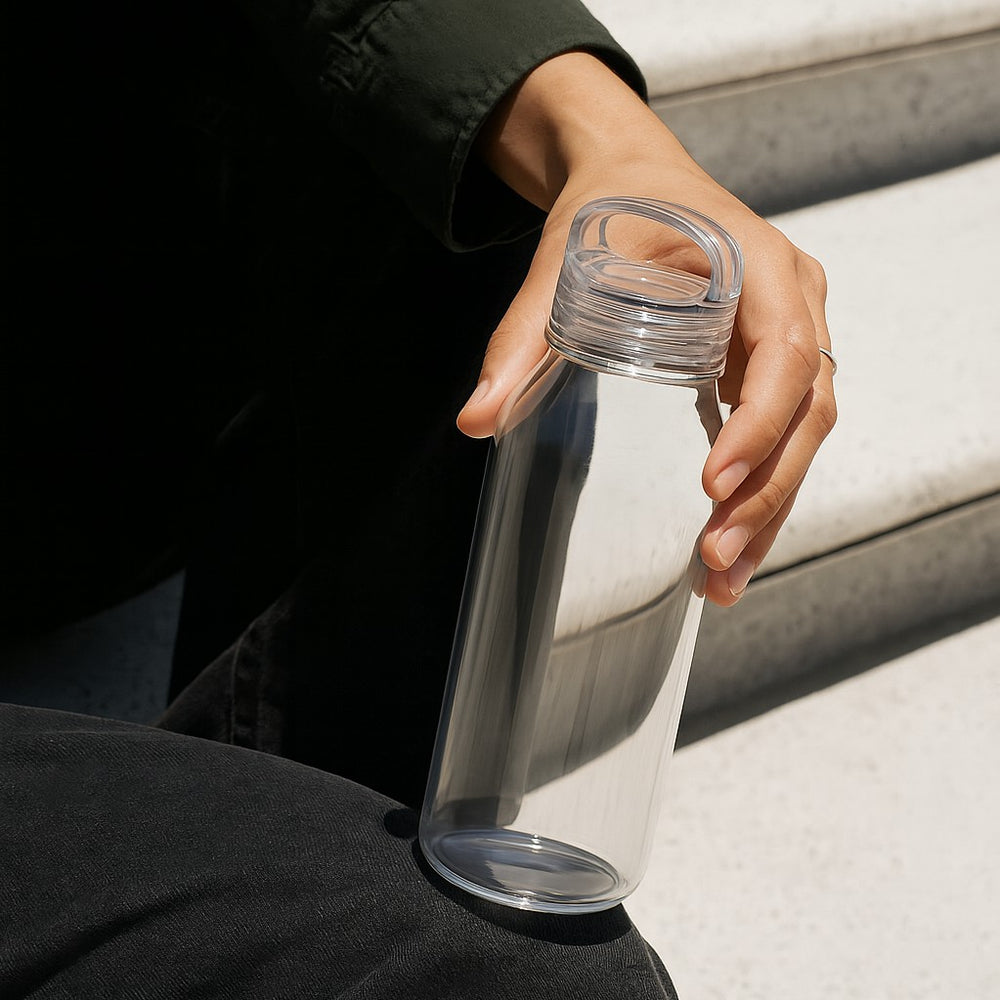 Zen Glass Bottle 500ml | Minimal Glass Water Bottle